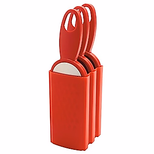 KUHN RIKON 20190 Swiss Grater Set of 3 with Storage Caddy, Red