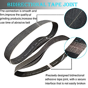 Tonmp 18 PCS 2 x 42 Inch Premium Silicon Carbide Sanding Belts Assortment- 3 Pcs Each of 80,120, 240, 400, 800,1000 Grits Knife Sharpening Sander Belt Kits for Belt Sander (2x42 inch)