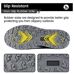 DINGGU Steel Toe Shoes for Men Lightweight Safety Indestructible Work Shoes Comfortable Steel Toe Sneakers Black 9