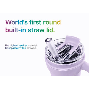 Four Leaf TrustyMate – 100% Leak Proof 40 Oz Tumbler with Handle and Built-In Straw Lid – Insulated Leak Proof Stainless Steel Tumbler