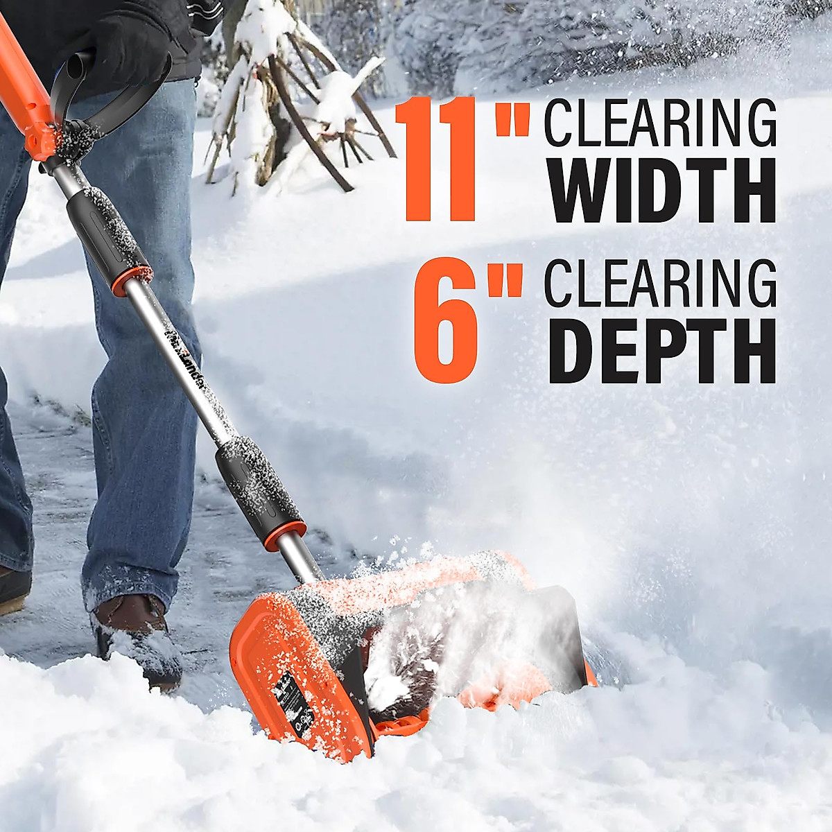 MAXLANDER Cordless Snow Shovel, 20V 11-Inch Electric Battery Snow Blower with Adjustable Handle (4.0Ah Battery, Charger and Cover Included)