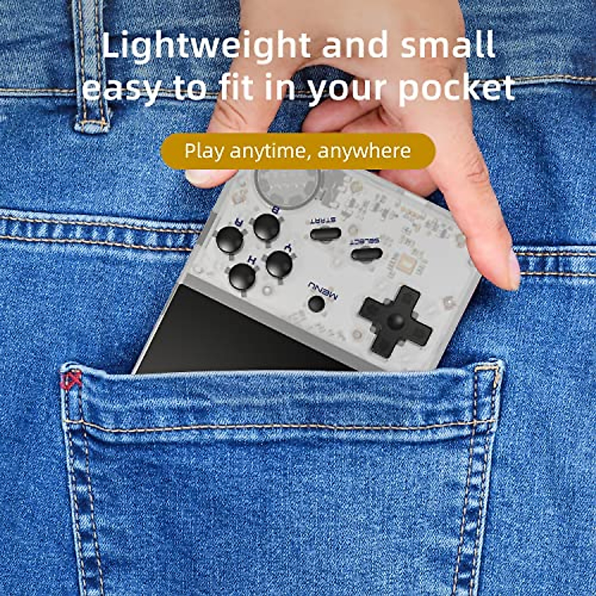 RG35XX Handheld Game Console , 3.5 Inch IPS Screen Linux System Built-in 64G TF Card 5474 Classic Games Support HDMI TV Output (Transparent White)