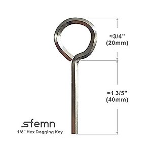 1/8” Standard Hex Dogging Key with Full Loop, Allen Wrench Door Key for Push Bar Panic Exit Devices, Solid Metal - 10 Packs