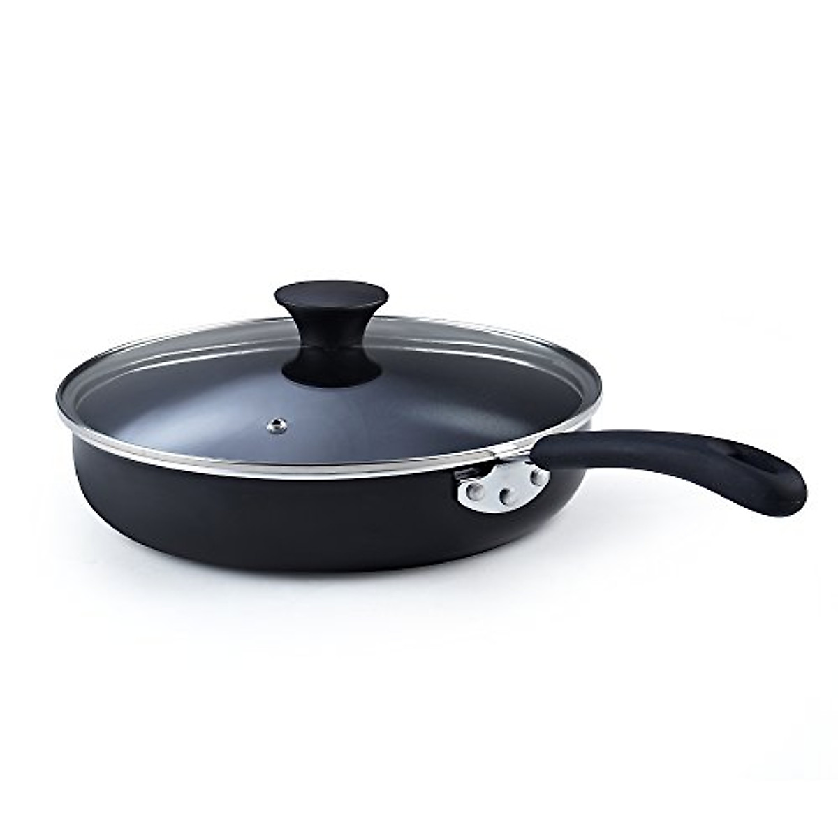 Cook N Home 10.5-Inch/3.5 Quart Nonstick Deep Saute Fry Pan/Jumbo Cooker with Lid, Black