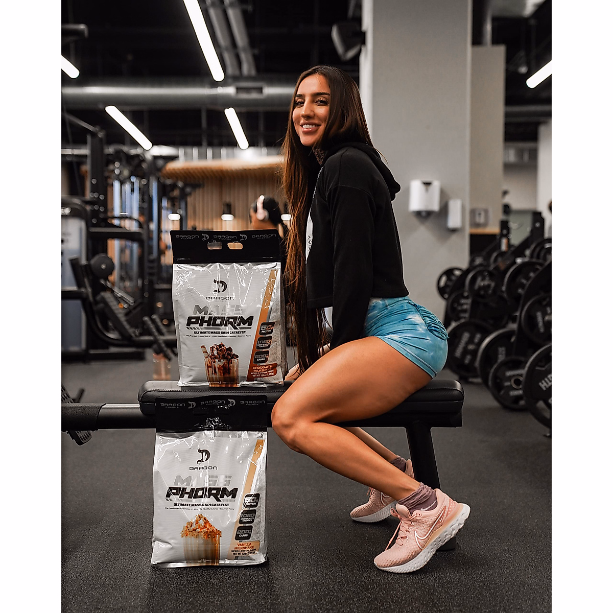 DRAGON PHARMA Mass Phorm, Ultimate Mass Gain Catalyst, 50g Protein Matrix, 200g of Complex Carbohydrates, Over 1,000 Calories Per Serving (20 Servings, Vanilla Milkshake)