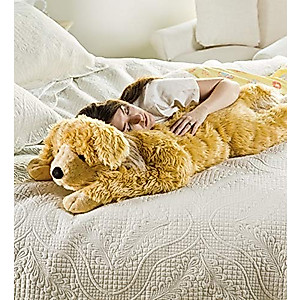 Plow & Hearth 92712-GLD Super Soft Golden Retriever Body Pillow, 1 Count (Pack of 1)