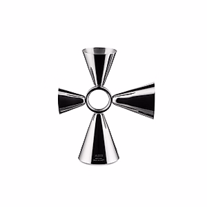 Alessi The Tending Box GIA28 - Quadri Combo Jigger, Cocktail Measuring Cup, 18/10 Stainless Steel Body with Central Ring and Four 1.5, 3, 4 and 6 cl Dosers