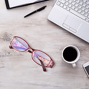 WALMXX 6 pairs Reading Glasses, Women Fashion and elegant anti-blue light HD resin old Reading Glasses (2 red 2 black 2 purple, 2.5, multiplier_x)