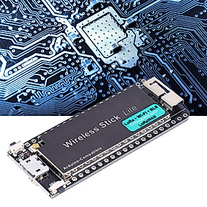 0.96in OLED Display Development Board Set, SX1276 Chip ESP32 MCU Module Pin Sticker 20Pin Row Pin Kits wirh Micro USB and Antenna Interface (915MHZ)