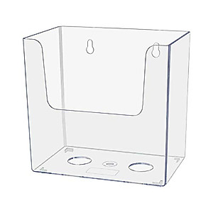 Marketing Holders 5.5" Brochure Holder Wall Mount or Countertop with Hardware Menu Pamphlets Holder Calling Cards Literature Certificate Gift Display Rack Security for Amusement Parks