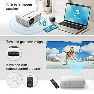 EZCast Beam V3, 2023 Upgraded Mini Projector, 10600 Lumens Multimedia Home Theater Video Projector, 1080P Full HD Supported, Compatible with HDMI, USB, Laptop, iOS & Android Phone, Xbox, PS5, TV Stick