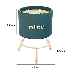 Citronella Candles Outdoor and Indoor, 50 Hours Long Burning, 14.3 Oz Large Citronella Scented Candle Decorative, 3 Wick Wax Tin, Long Lasting Essential Oil Soy Wax for Home Garden Patio Balcony-Green