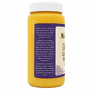Kevala - Ghee - Clarified Butter - Grass Fed - Ghee Oil - Lactose Free - Casein Free - Gluten Free 17.6 oz/ounce - 500g