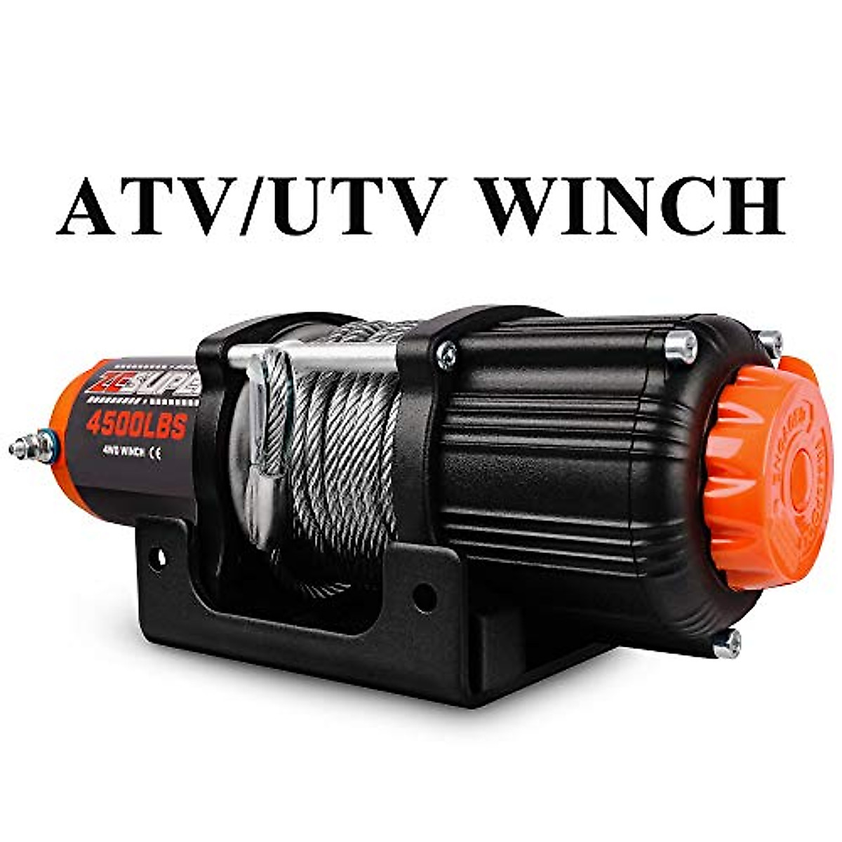 ZESUPER 4500-lb Waterproof Winch Waterproof IP67 Electric Winch with Hawse Fairlead, with Both Wireless Handheld Remote (Steel Cable)