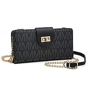 MKP Women Fashion Small Crossbody Shoulder Bags Cell Phone Purse Wallet Clutch Bag Credit Card Holder Clutch Wallets w/Removable Strap (Black)