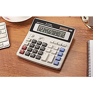 Calculators, Standard 12 Digit Calculator, Simple Desk Calculator Large Display, Big Button Calculators Desktop, Basic Handheld Solar Battery Powered Calculator for Students Home Office Business