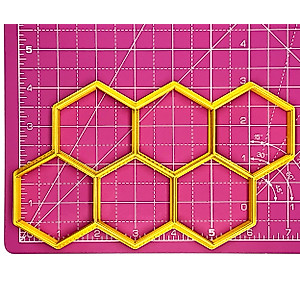 Multi 2.25" Hexagon Geometric Cookie Cutter, Honeycomb Multicutter for Dough, Fondant, Clay (Hexagon (2.25 inch))