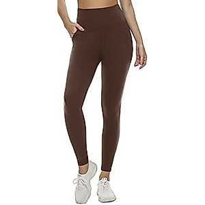 Aoliks Leggings with Pockets for Women - Yoga Pants with Pockets,Buttery Soft High Waist Tummy Control Non See Through Workout Pants (Brown, Large-X-Large)