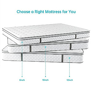 Serweet 8 Inch Memory Foam Hybrid Twin Mattress - 5-Zone Pocket Innersprings Motion Isolation - Heavier Coils for Durable Support -Pressure Relieving - Medium Firm - Made in North America