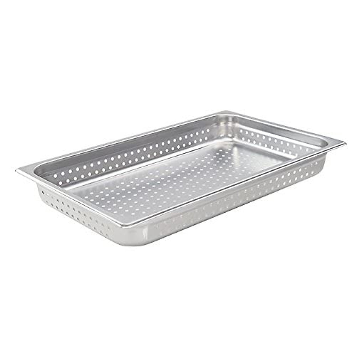 Winco SPJH-102PF, 2-1/2-Inch Full-Size Perforated Steam Pan, 22 Gauge Stainless Steel Sheet Pan, Serving Hotel Pan, NSF