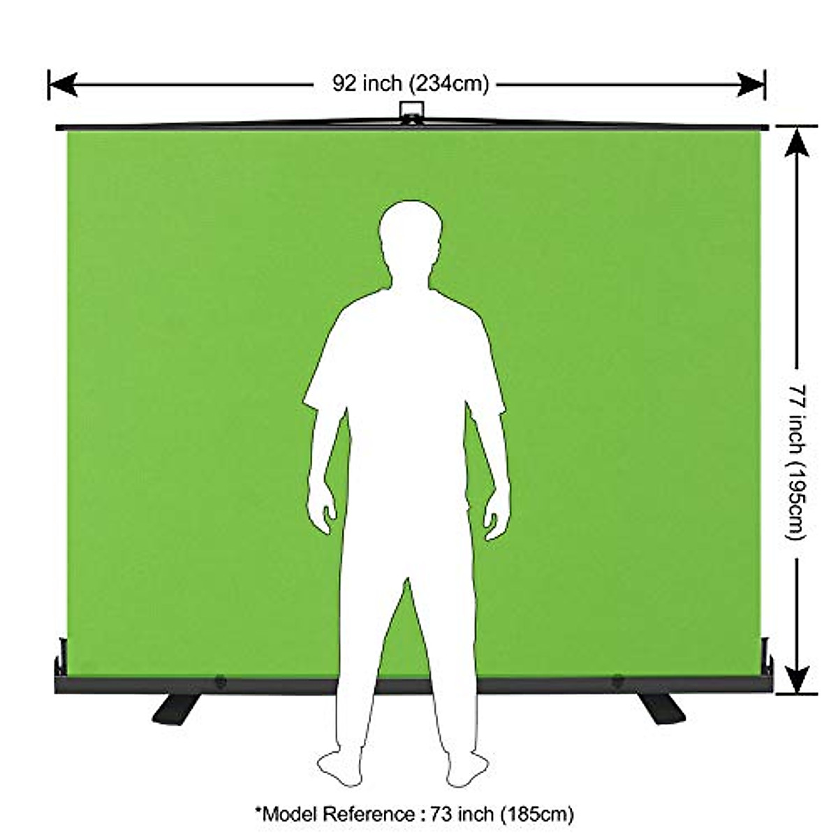 EMART 77in x 92in Collapsible Chromakey Panel Green Screen for Photo Backdrop Video Studio, Live Game, Portable Pull Up, Solid Aluminium Base Wrinkle-Resistant Fabric, Auto-Locking Air Cushion Frame