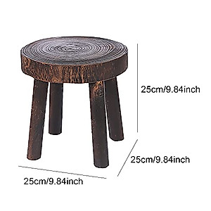 iayokocc Wooden Stool Display Stand, Mini Round Stool Bonsai Holder, Flower Pot Rack, Plant Stand Potted Display Shelf for Office Dining Room Indoor Outdoor Decor