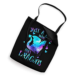 Just a Girl Who Loves Dragons Galaxy Space Dragon Cute Girls Tote Bag