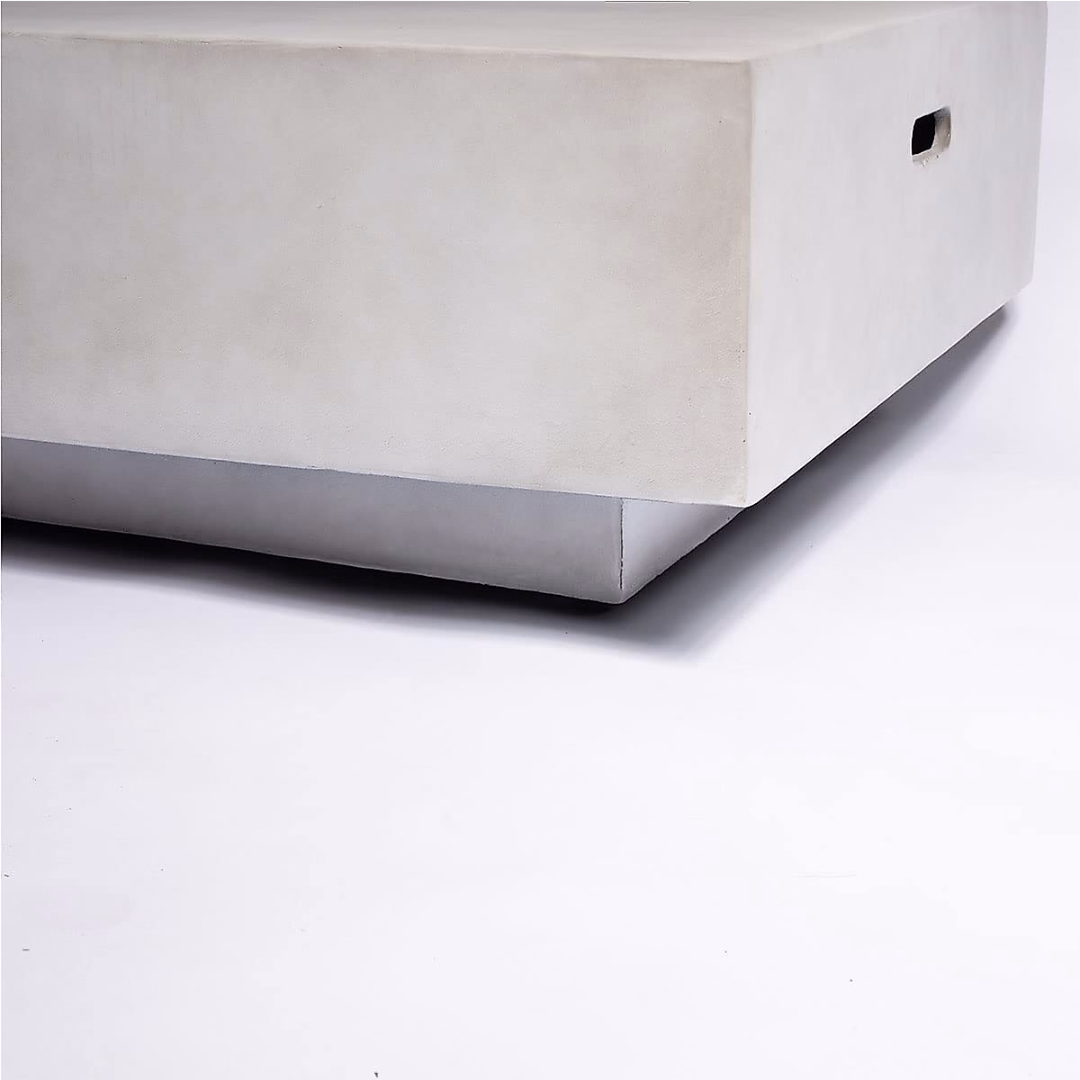 AJ Enjoy 60" Firepit Table for Outside, 50,000 BTU Large Rectangular Concrete Outdoor Firepit Tables, Laval Rocks, Side Handles, Fits 20lb Tank Outside, Grey