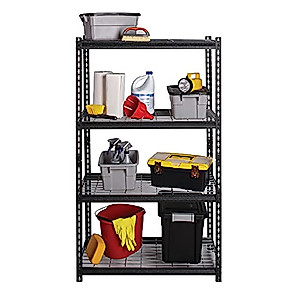 Iron Horse 2300 Deck Wire Shelving Unit, 4 Shelf, 18" X 36" X 60", Black, 18"D x 36"W x 60"H, Black & Zinc