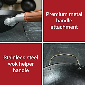 Nomware premium 14-inch lightweight cast iron wok (includes glass lid and chain mail scrubber)