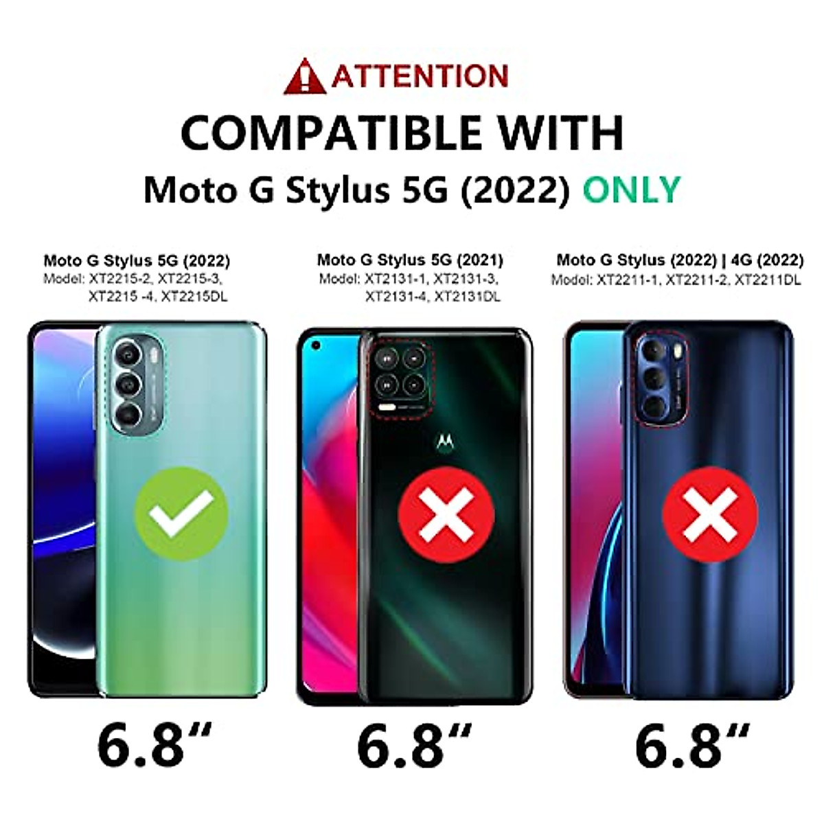 for Motorola Moto G-Stylus 5G-2022 Case: Military Grade Drop Proof Protection Cover with Kickstand | Matte Textured Rugged Shockproof TPU | Protective Phone Case