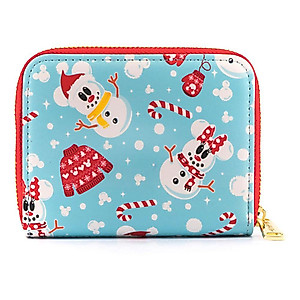 Loungefly Disney Mickey Minnie Snowman Zip Around Wallet