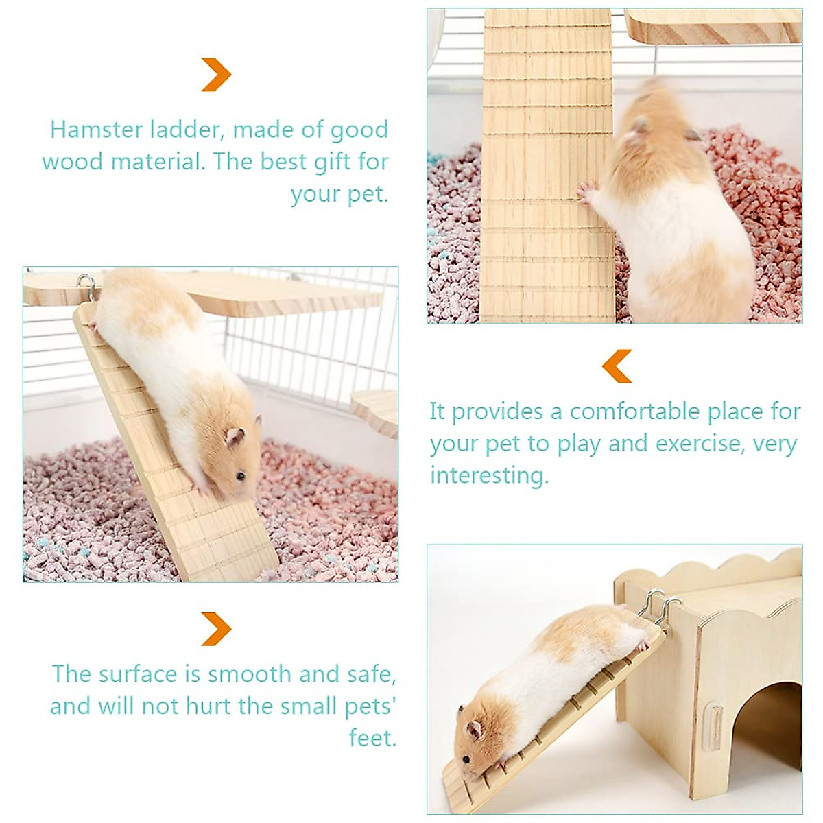 Mipcase 2pcs Hamster Platform Pet Cage Ladder Toy Ladder Toy Hamster Climbing Ladder Hamster Toy Hamster Supplies Small Pets Training Ladder Interesting Chinchilla Ladder