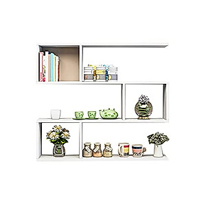 LITFAD Floating Shelf for Wall Storage, Decor Bookcase Engineered Wood Book Shelf Wall Shelf for Study Room Office Living Room Bedroom - White 39.4" L x 5.9" W x 29.5" H