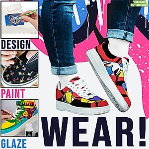 Craft It Up Sneaker Painting Kit Complete Shoe Paint Kit for Sneakers- Paint, Brushes, Tape & More Included- Shoe Customization Kit
