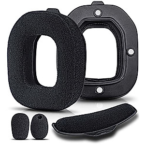 A40 TR Earpads - Replacement Ear Cushions Compatible with Astro A40 tr Headset I A40 TR Mod Kit/A40 Accessories/Headband/Microphone Foam (Soft Velour)