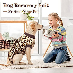 Kuoser Dog Surgery Recovery Suit, Recovery Suit for Female Male Dogs, Dog Onesie After Surgey Spay Neuter, Anti-Licking Pet Surgical Recovery Snugly Suit, Bodysuit for Abdominal Wounds Skin Disease