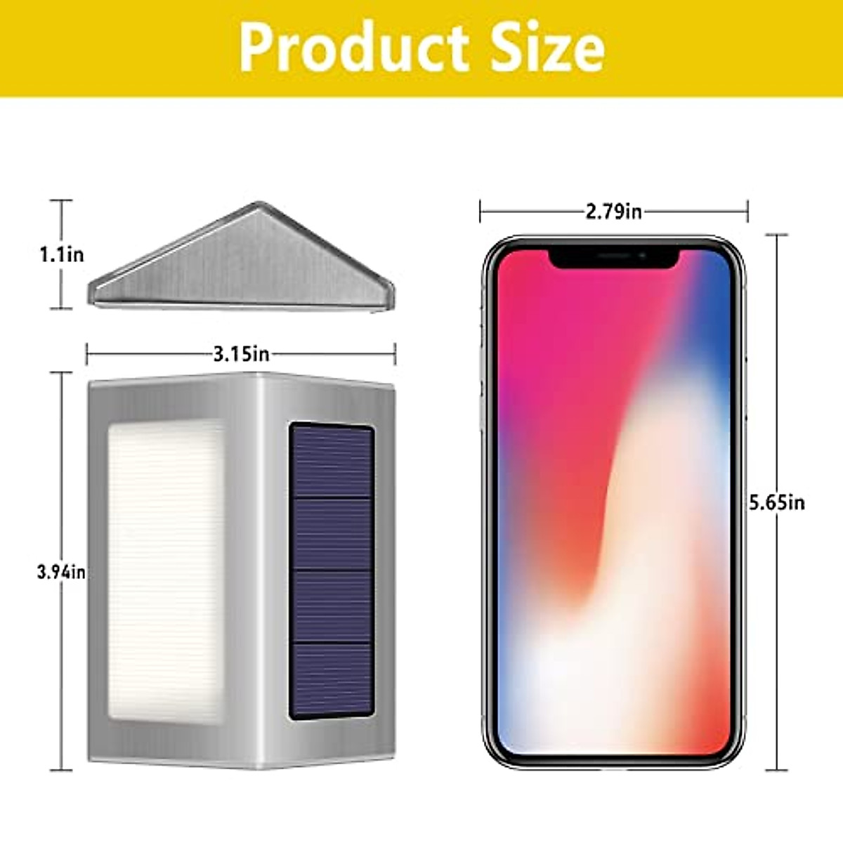 iThird Solar Step Lights, 6 LED Solar Fence Lights Waterproof Deck Step Lights Auto ON/Off Solar Powered Outdoor Lights for Decks Fences Steps Stairs Garden Backyard Patio Outside (12 Pack Daylight)