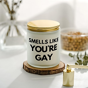 Gifts for Gay Men, Funny Gifts for Boyfriend Brother Husband, Anniversary Birthday Valentines Day Gifts for Him, Pride Gifts for Friends LGBTQ Queer, Lavender Candle