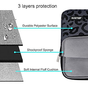 MOSISO Laptop Sleeve Case Compatible with MacBook Air/Pro, 13-13.3 inch Notebook, Compatible with MacBook Pro 14 inch 2023-2021 A2779 M2 A2442 M1, Leopard Grain Polyester Vertical Bag with Pocket