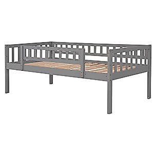 DEYOBED Triple Wooden Bunk Bed - Twin Over Twin Over Twin with Slide and Dual Ladders | Ultimate Sleep and Play Solution for 3 Kids and Teens