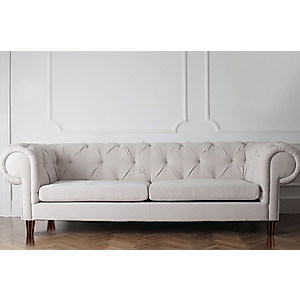 Texphw Wood Furniture Legs Set of 4 Square Round Couch Legs Brown Sofa Dresser Legs, Century Modern Sofa Replacement Parts for Armchair Recliner Coffee Table Cabinet Bed Chair Legs (Brown, 6 Inch)…