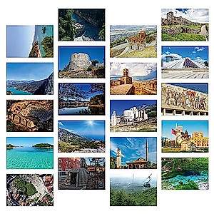 Dear Mapper Albania Vintage Landscape Postcards Pack 20pc/Set Postcards From Around The World Greeting Cards for Business World Travel Postcard for Mailing Decor Gift