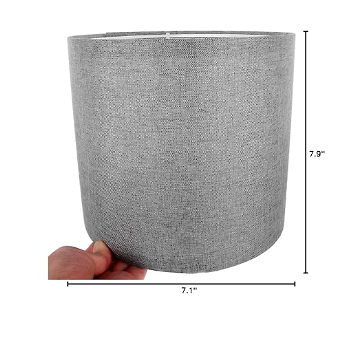 Beavorty Gray Lamp Shade Linen Fabric Lamp Shade Replacement Medium Drum Lamp Shade Transitional Cylinder Shaped Spider Construction Lamp Shade for Chandeliers Table Lamp 20cm Small Lampshade