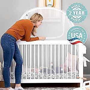 Pro Baby Safety Pop Up Crib Tent, Fine Mesh Crib Netting Cover to Keep Baby from Climbing Out, Falls and Mosquito Bites, Safety Net, Canopy Netting Cover - Sturdy & Stylish Infant Crib Topper