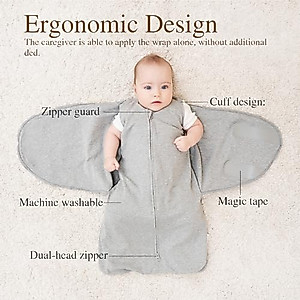 Ftikvo Swaddle-Blanket Baby Girl & Boy Swaddles Newborn Infant Transition Safe Wrap Blankets Breathable (Grey, 3-6 Month)