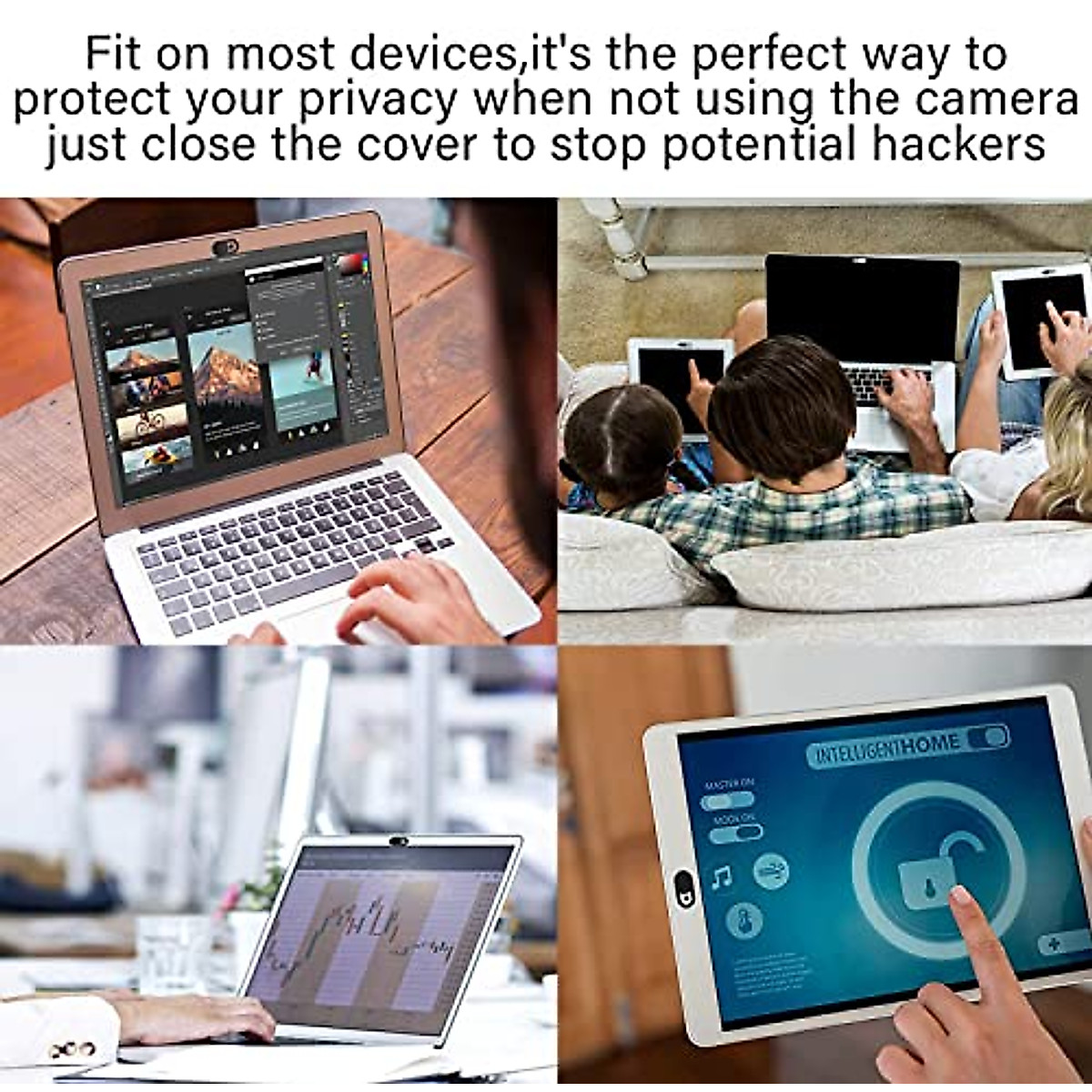 Camera Cover Slide, Webcam Cover Laptop Cover Slide, Ultra-Thin Webcam Cover Slide for Laptop, MacBook, PC, iPad Pro, Cell Phone, Tablet, Smartphone, Protect Your Privacy and Security