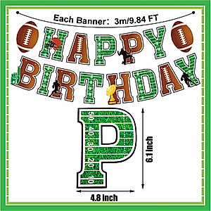 26 PCS Football Party Banners Football Birthday Decorations Sports Theme Hanging Swirls Happy Birthday Party Ceiling Streamers for Boys Kids Birthday Sports Party Supplies