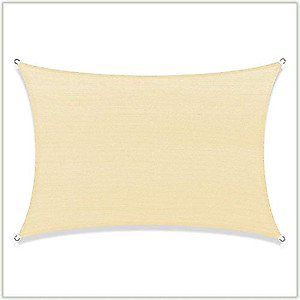 ColourTree 8' x 10' Beige Sun Shade Sail Rectangle Canopy Awning Fabric Cloth Screen - UV Block UV Resistant Heavy Duty Commercial Grade - Outdoor Patio Carport - (We Make Custom Size)