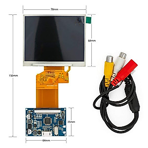 TFT LCD Display RGB LCD Display Module Kit Monitor Screen for Car AV Digital Photo Frame Multi-Function Car-Styling (3.5 inch Screen)